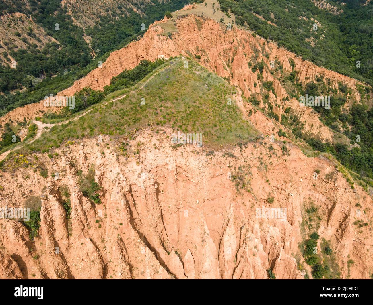 Amazing Aerial view of rock formation Stob pyramids, Rila Mountain ...