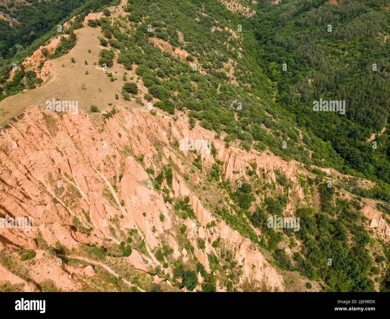 Amazing Aerial view of rock formation Stob pyramids, Rila Mountain ...