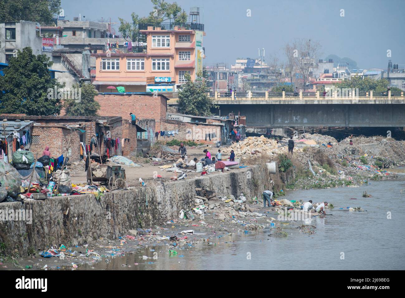 Kathmandu, Nepal, April 20,2022 : Garbage and plastic pollution on the ...