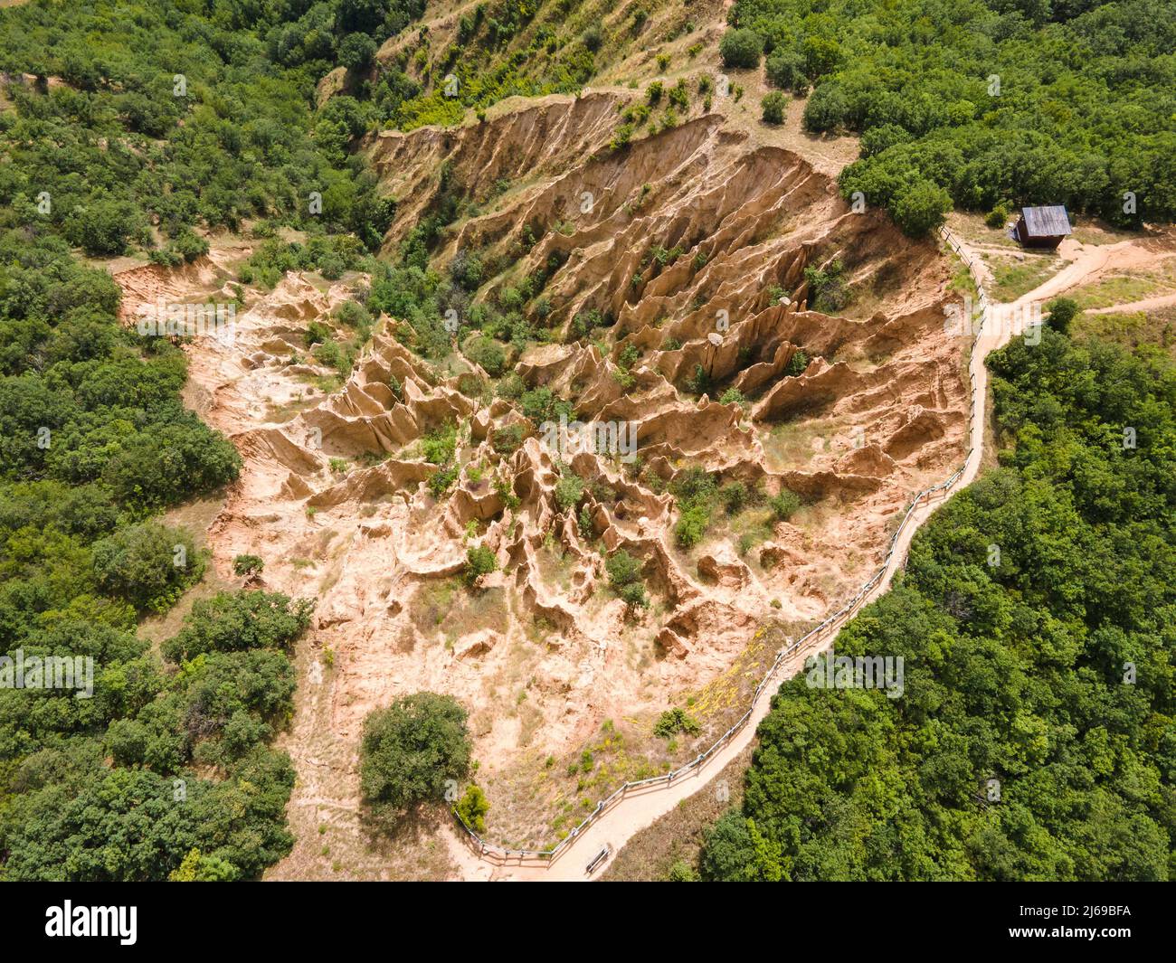 Amazing Aerial view of rock formation Stob pyramids, Rila Mountain ...