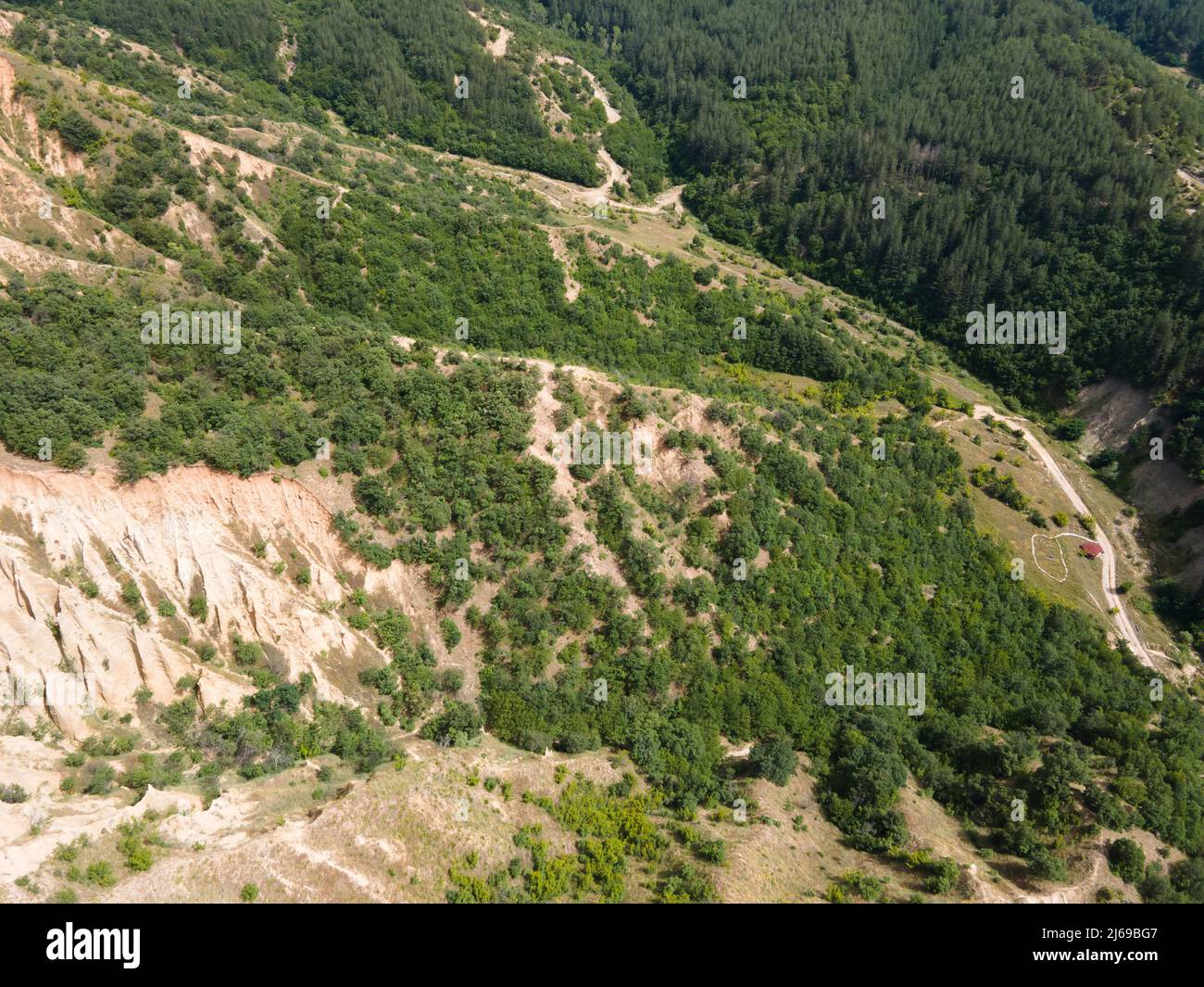 Amazing Aerial view of rock formation Stob pyramids, Rila Mountain ...