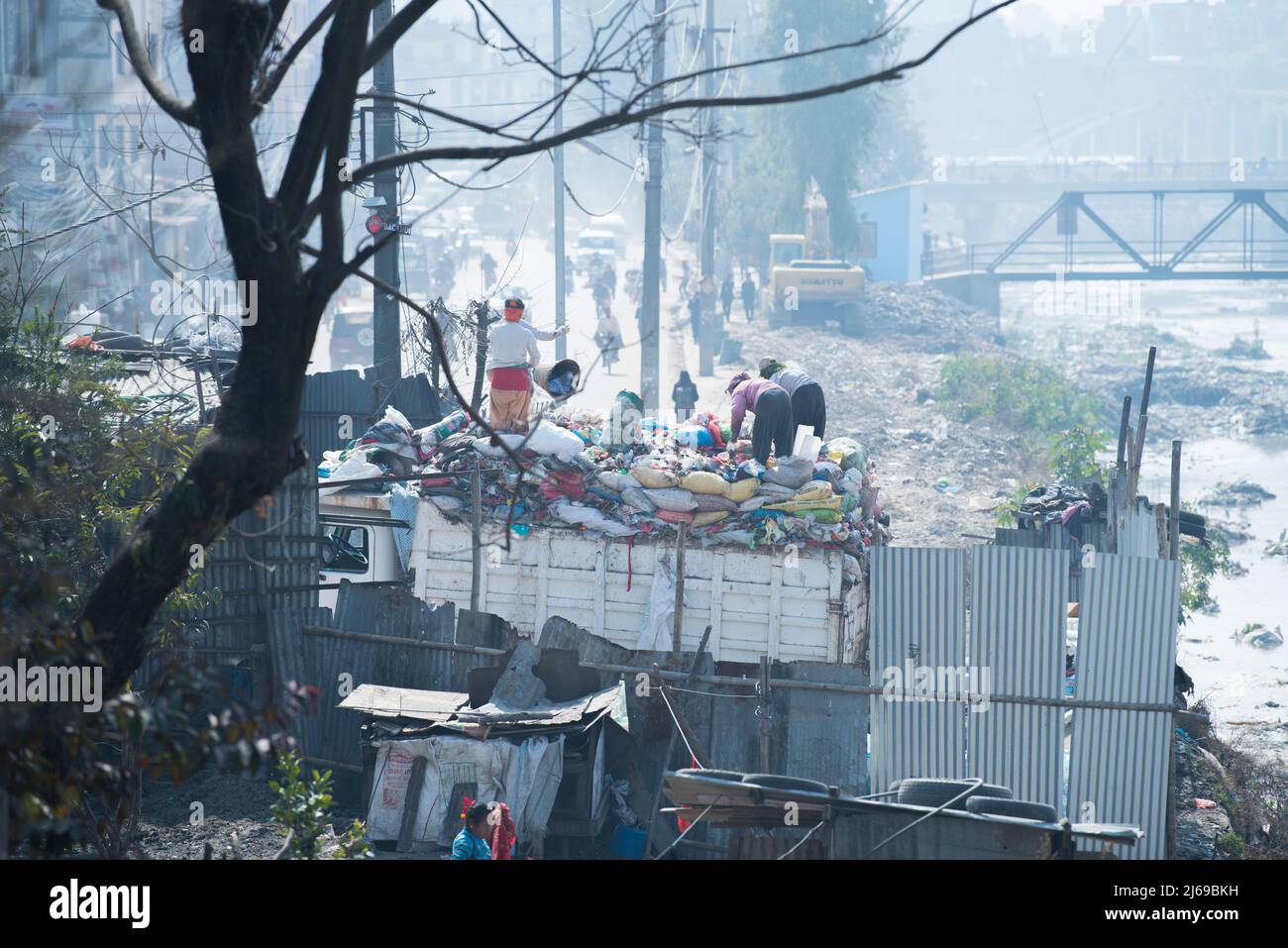 Kathmandu, Nepal, April 20,2022 : Garbage and plastic pollution on the ...