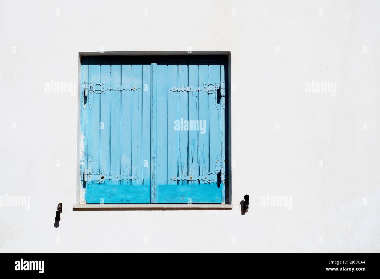 Blue wooden windows Stock Photo - Alamy