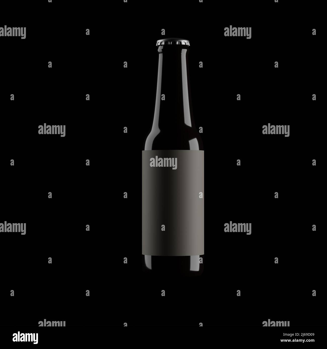 Single bottle on black background. Empty label. Bottle template Stock ...