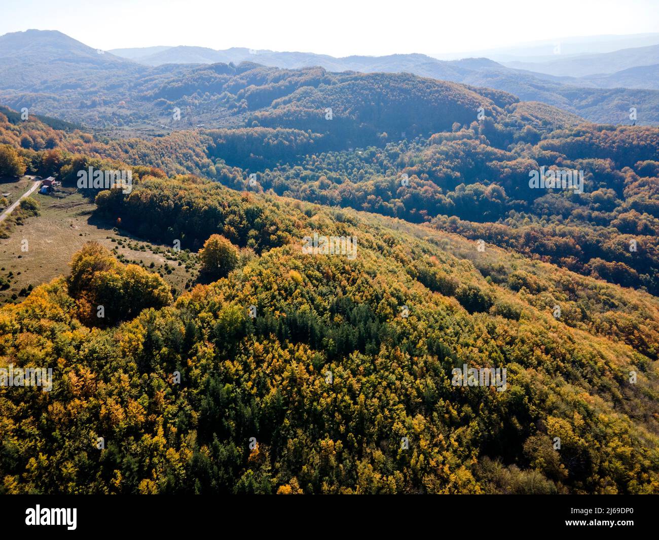 Amazing Autumn Landscape of Erul mountain near Kamenititsa peak, Pernik ...
