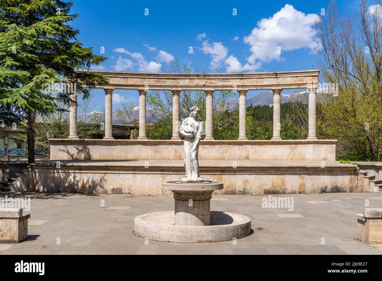Dilijan, Armenia - April 27, 2022 - Woman statue holding a water jug at ...