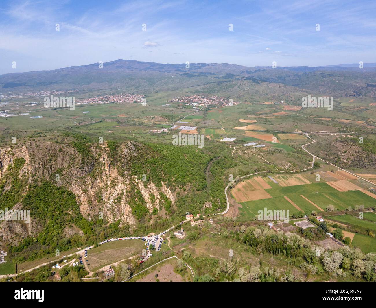 Aerial view of Kozhuh Mountain and Petrich valley, Bulgaria Stock Photo ...
