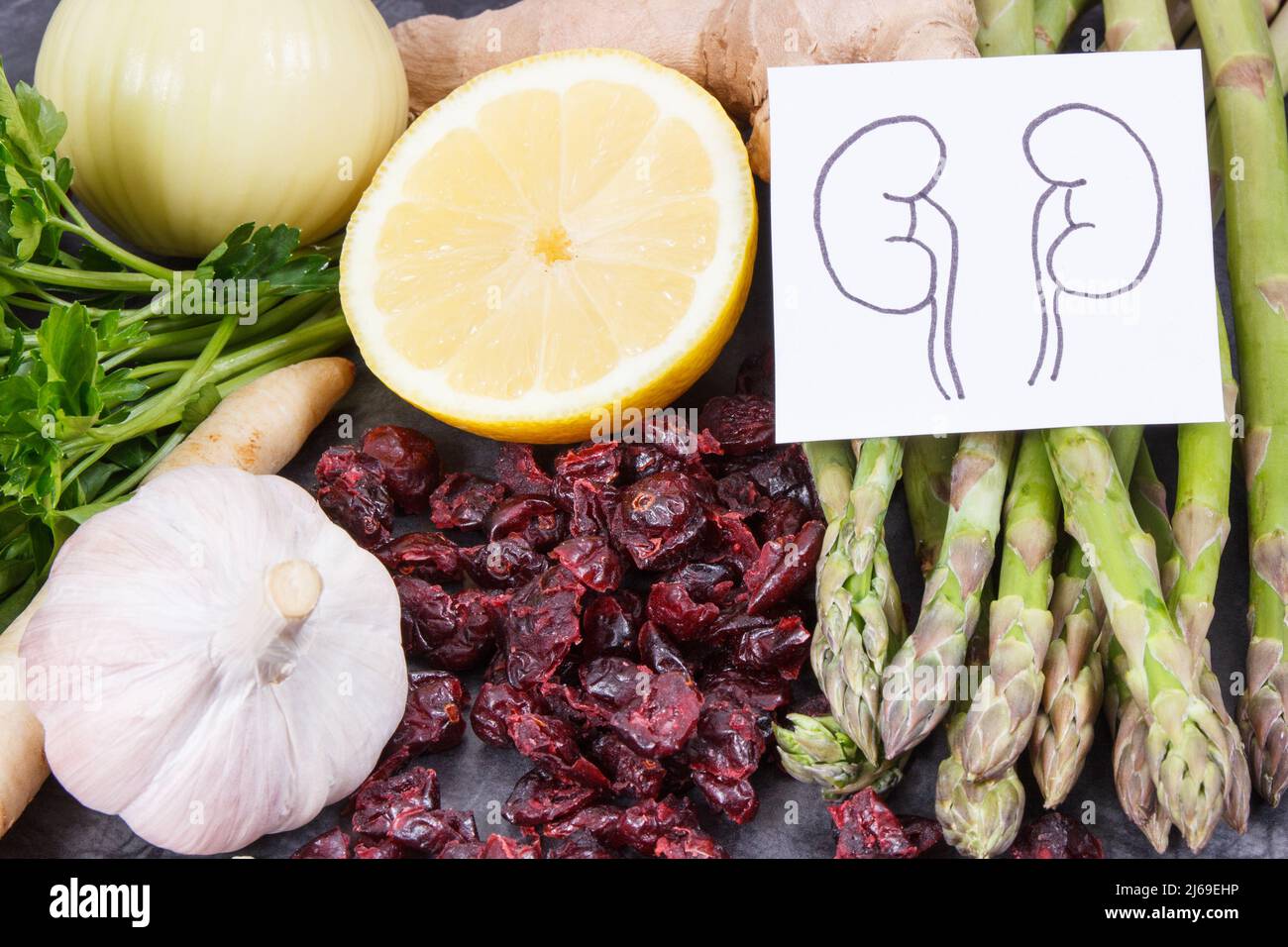 Natural food for healthy kidneys. Nutritious eating containing vitamins ...