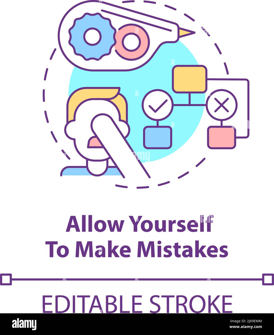 Allow yourself to make mistakes concept icon Stock Vector Image & Art ...