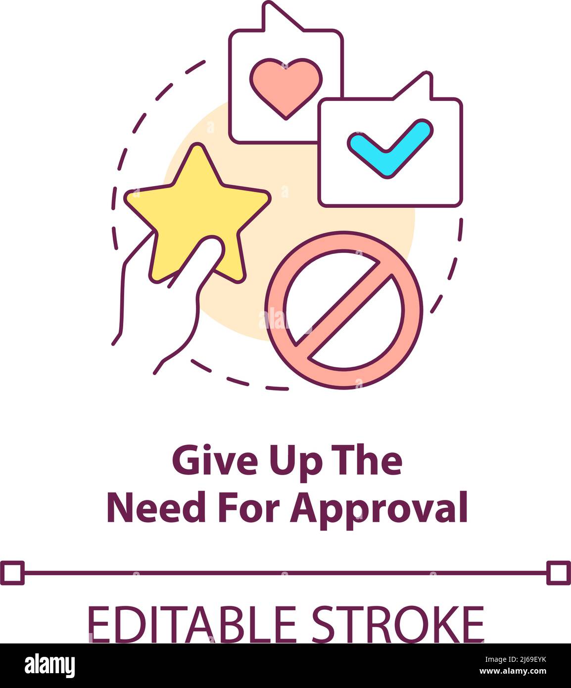 Give up need for approval concept icon Stock Vector Image & Art - Alamy