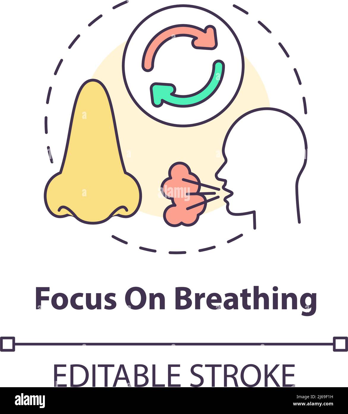 Focus on breathing concept icon Stock Vector Image & Art - Alamy