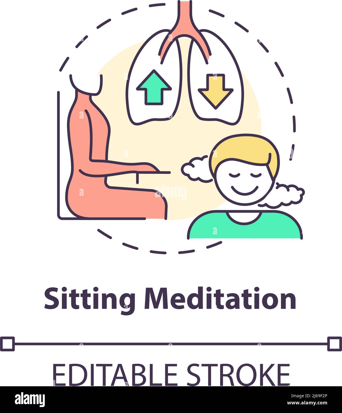 Sitting meditation concept icon Stock Vector Image & Art - Alamy