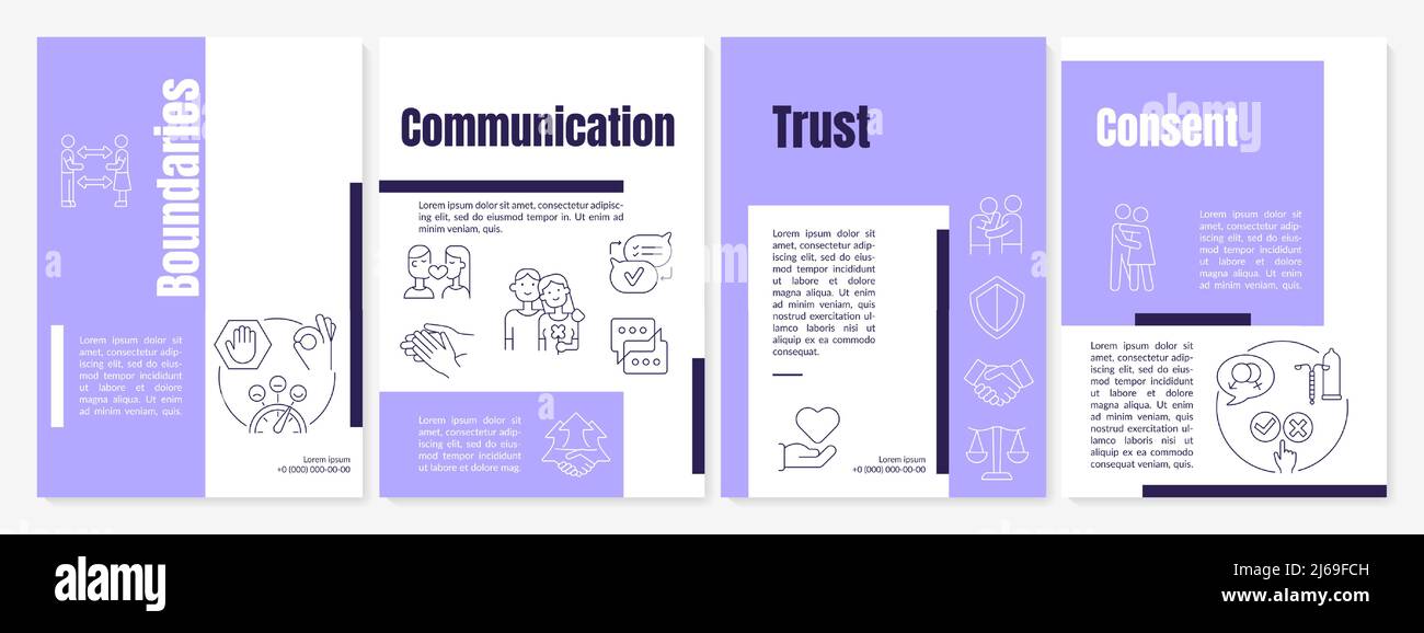 Building healthy relationships purple brochure template Stock Vector ...