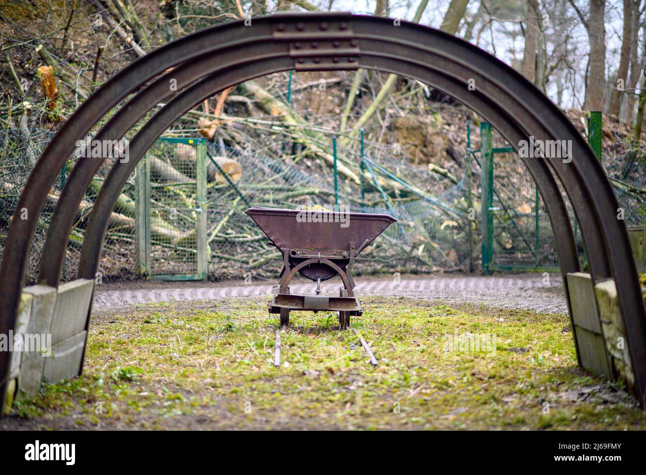 06 April 2022, Saxony-Anhalt, Langenstein: A lorry at the "Langenstein ...