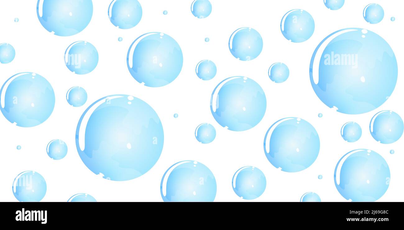 Blue transparent bubbles illustration large background Stock Photo - Alamy
