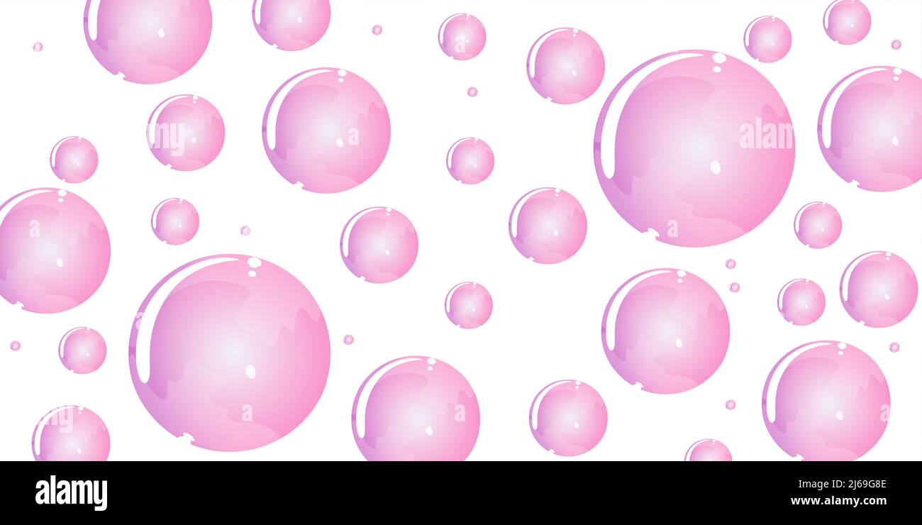 Pink transparent bubbles illustration large background Stock Photo - Alamy
