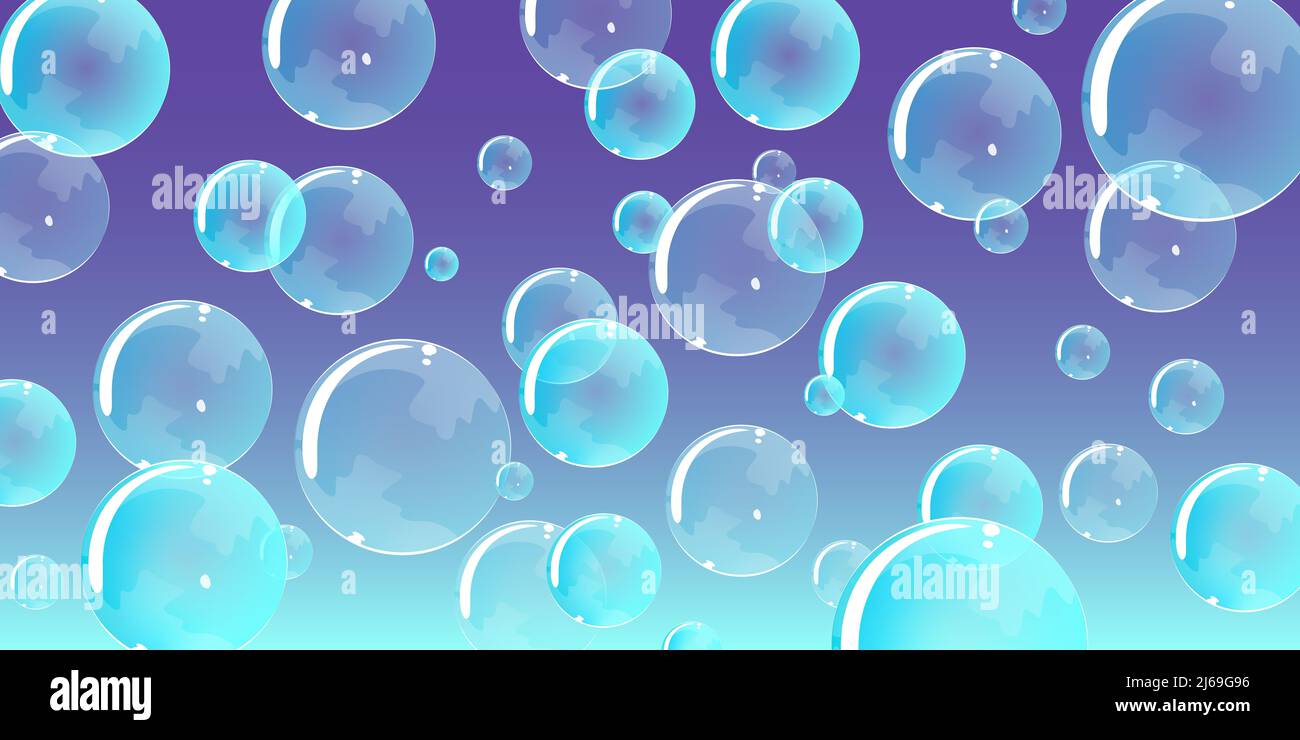 Blue transparent bubbles illustration large background Stock Photo - Alamy