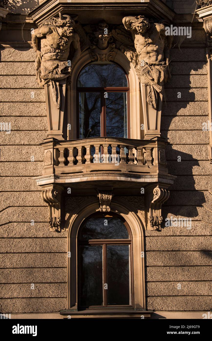Munich, Germany -April 27,2022: Details of stone ornaments on the ...