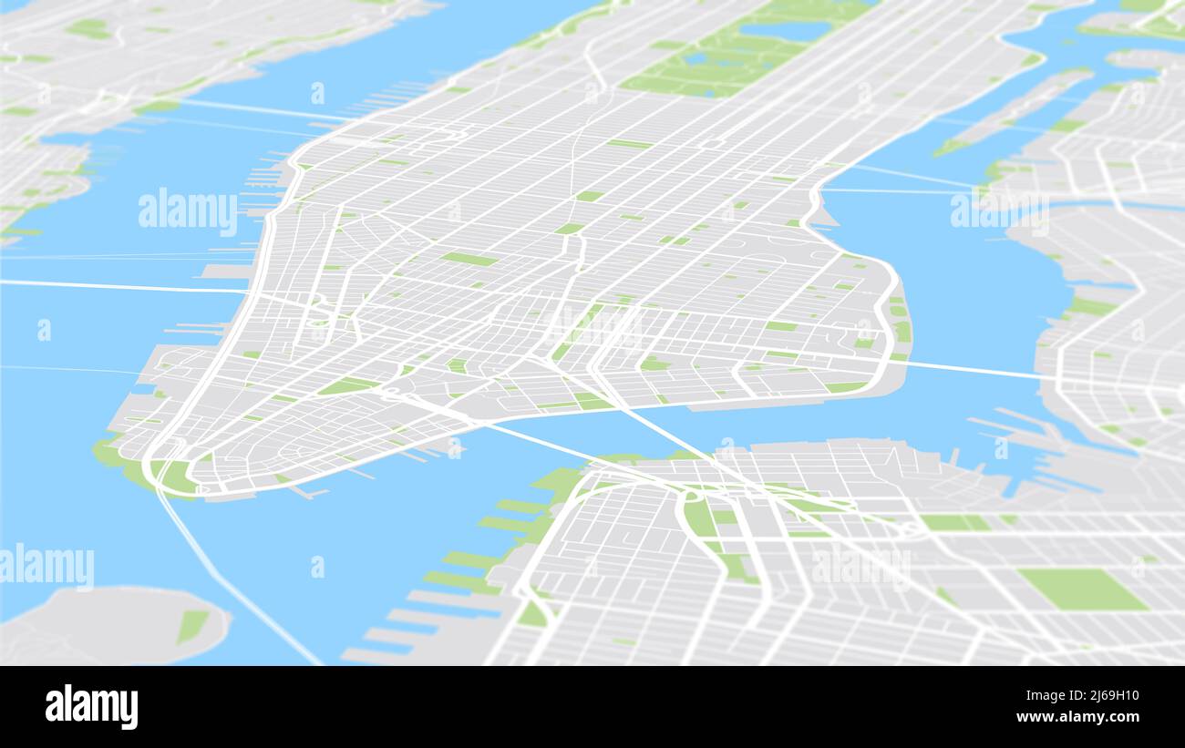 Aerial view City map New York, color detailed plan, urban grid in ...