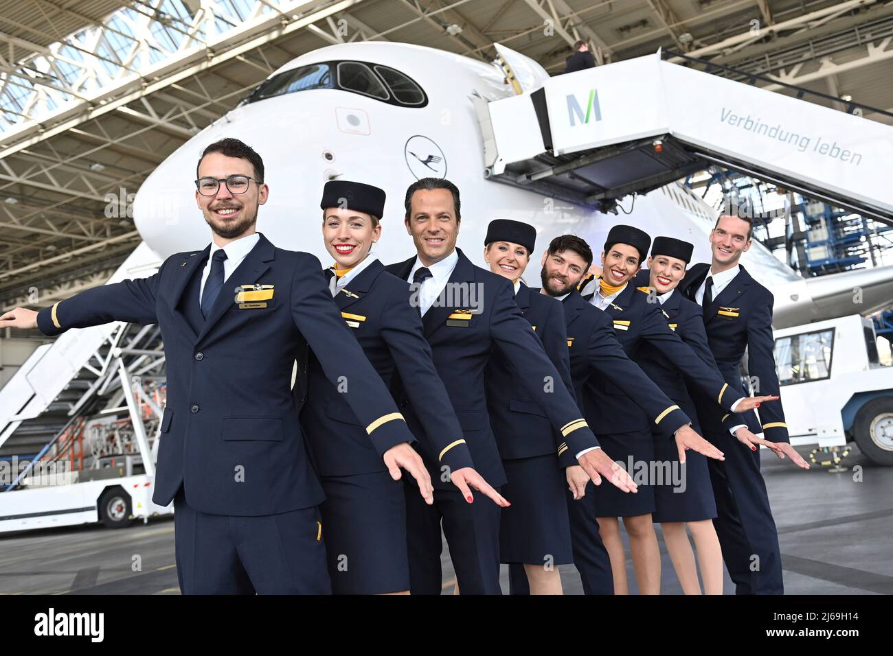 Munich, Germany. 29th Apr, 2022. Flight attendant, flight attendant ...