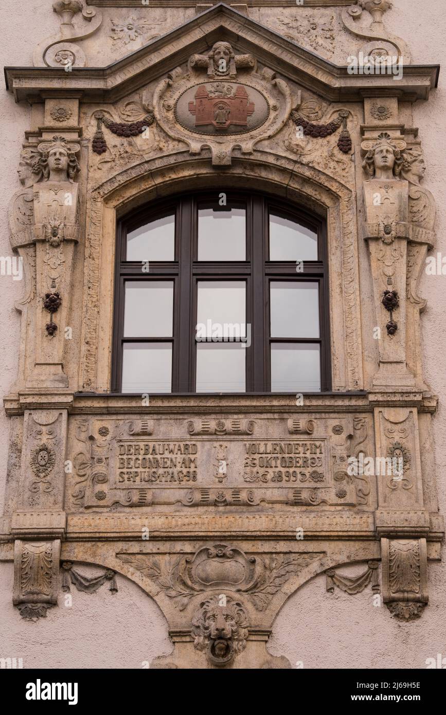 Munich, Germany -April 27,2022: Details of stone ornaments on the ...