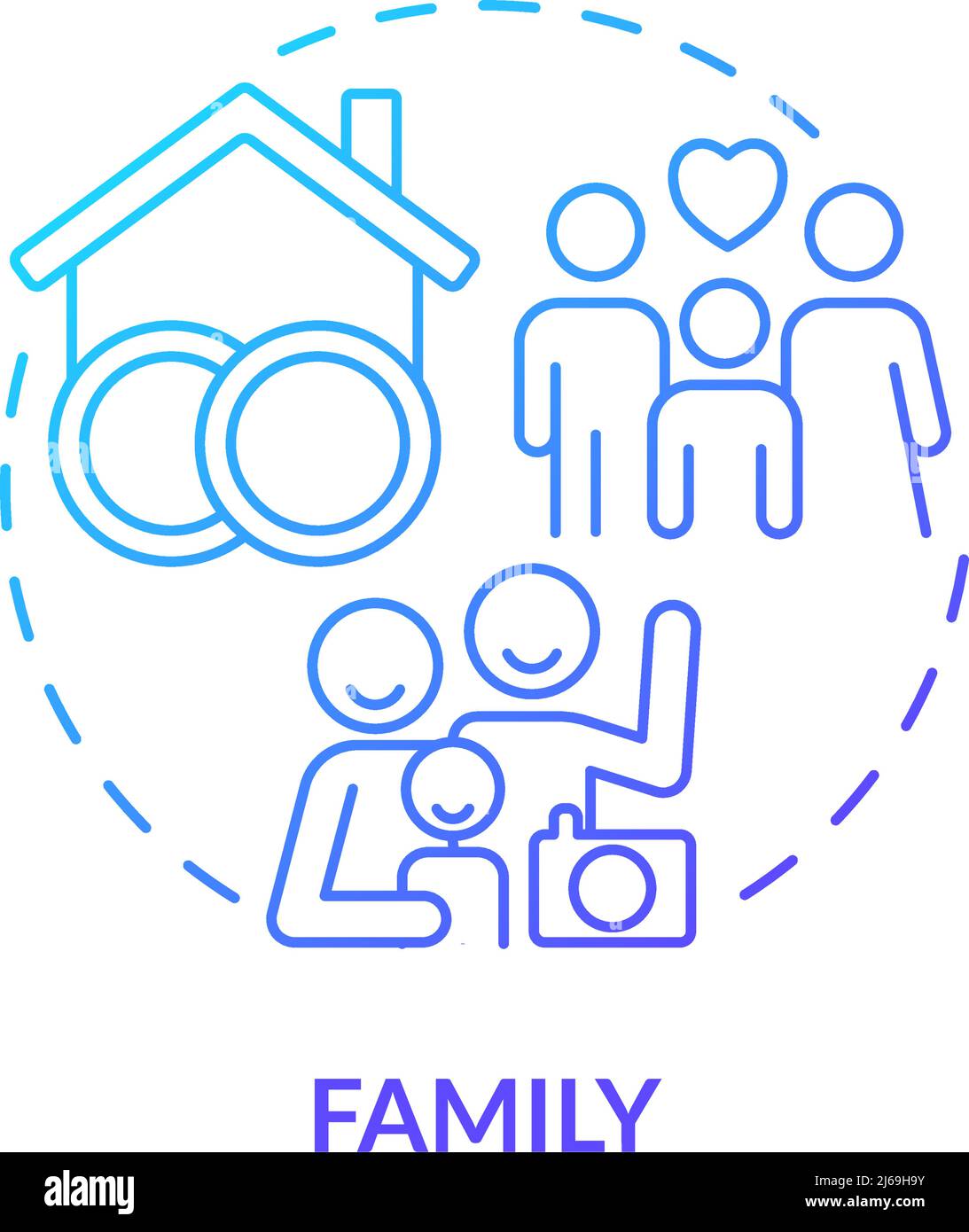 Family blue gradient concept icon Stock Vector Image & Art - Alamy