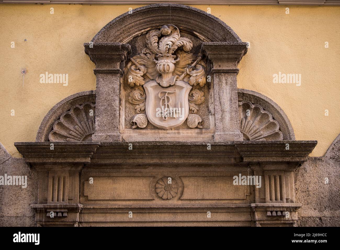 Munich, Germany -April 27,2022: Details of stone ornaments on the ...