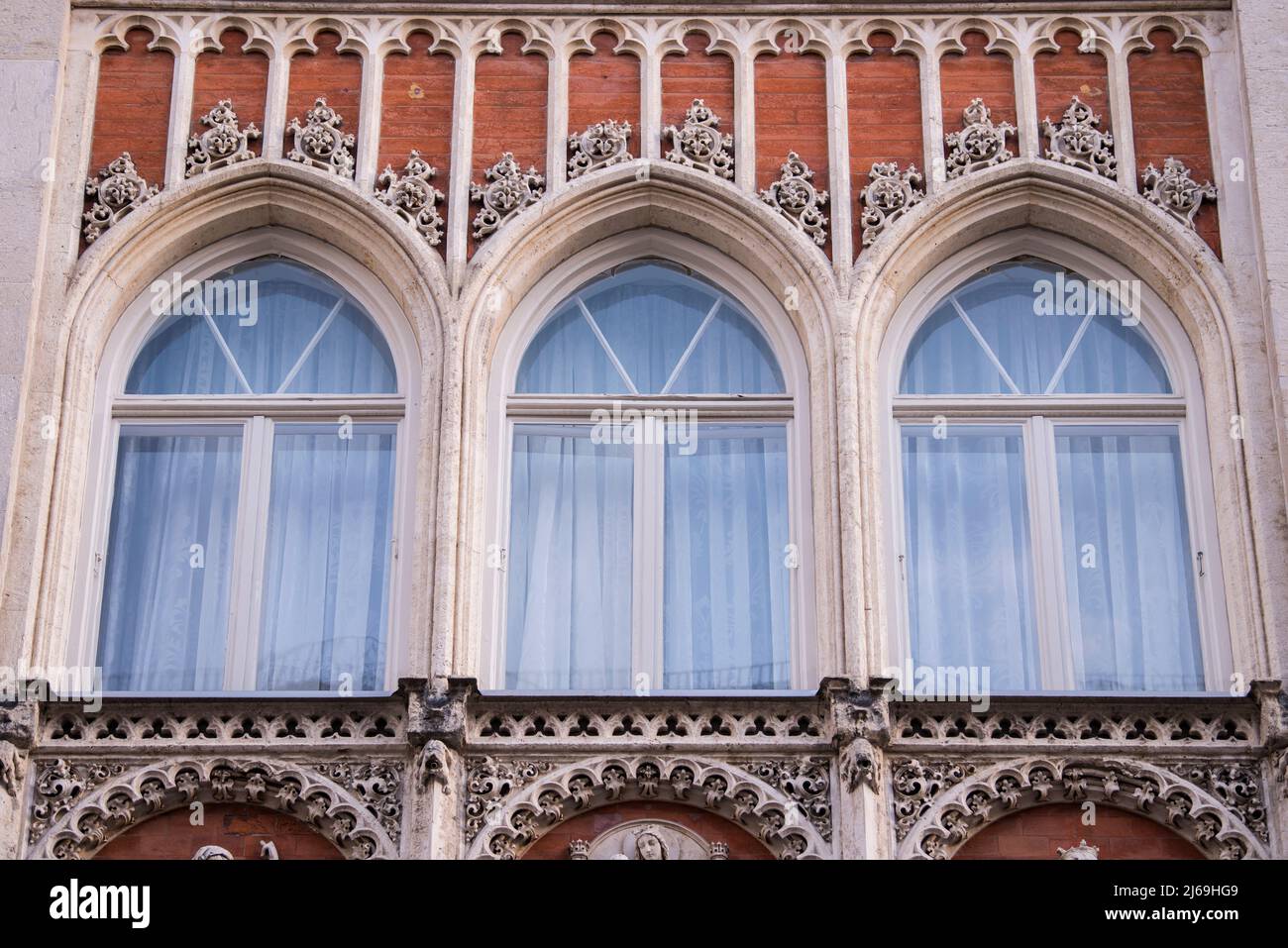 Munich, Germany -April 27,2022: Details of stone ornaments on the ...