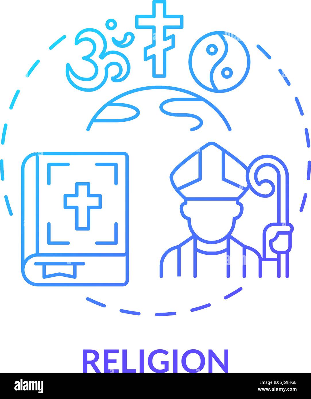 Religion Blue Gradient Concept Icon Stock Vector Image And Art Alamy