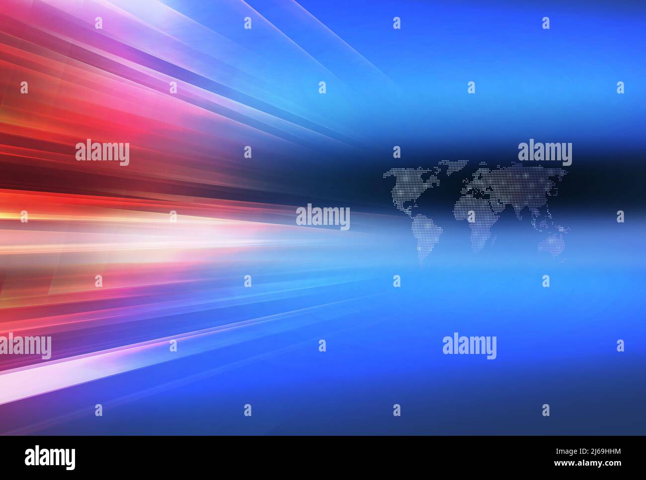 Graphical abstract background, empty studio space with dot world map on ...