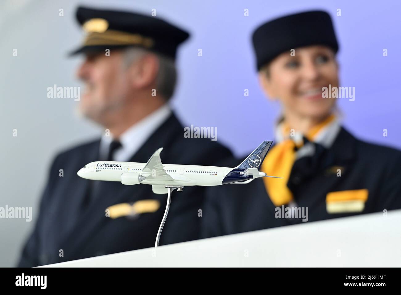 Munich, Germany. 29th Apr, 2022. Airplane model of a Lufthansa ...