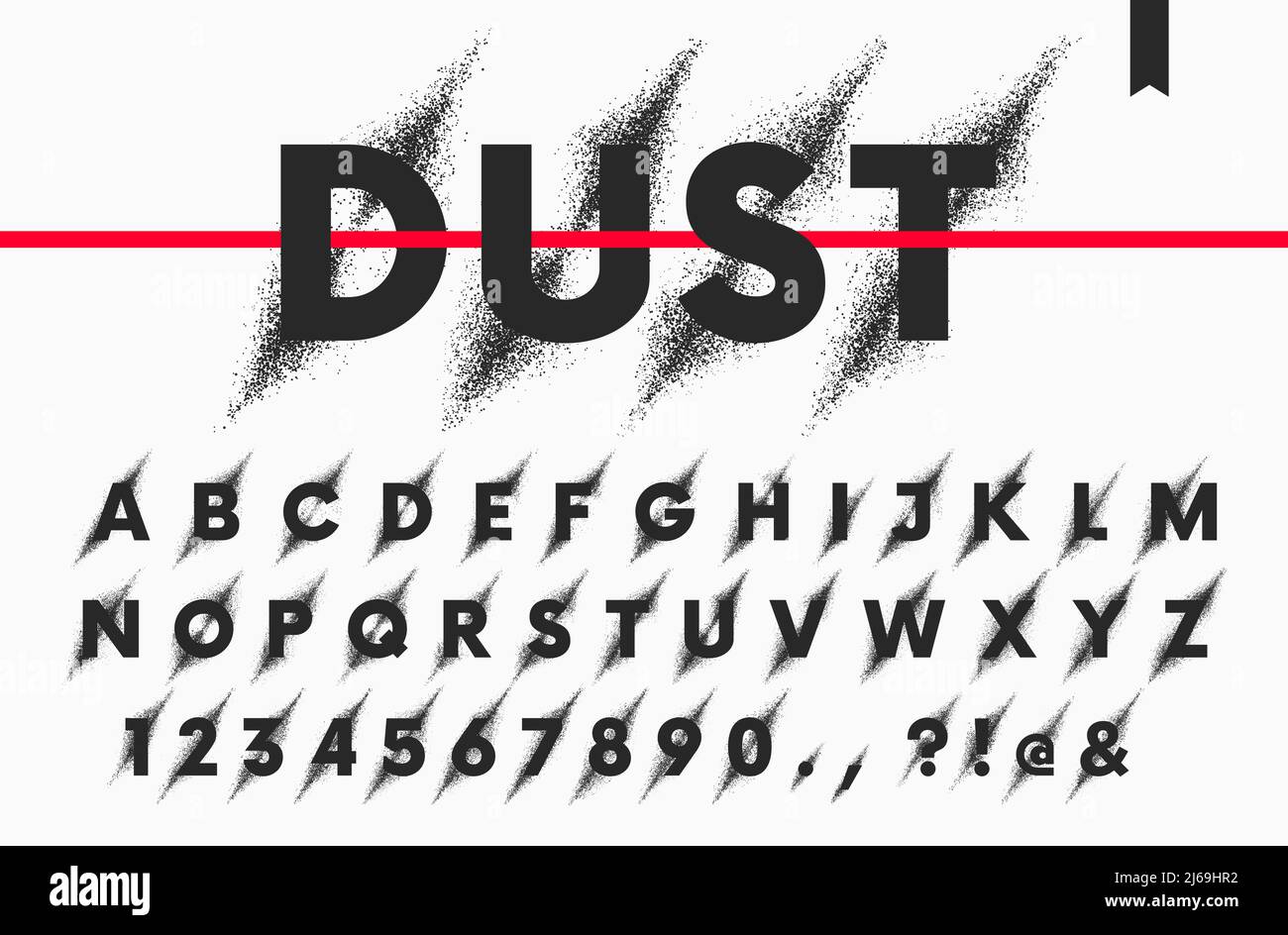 Vector set of latin alphabet, letters and numbers with the effect of ...