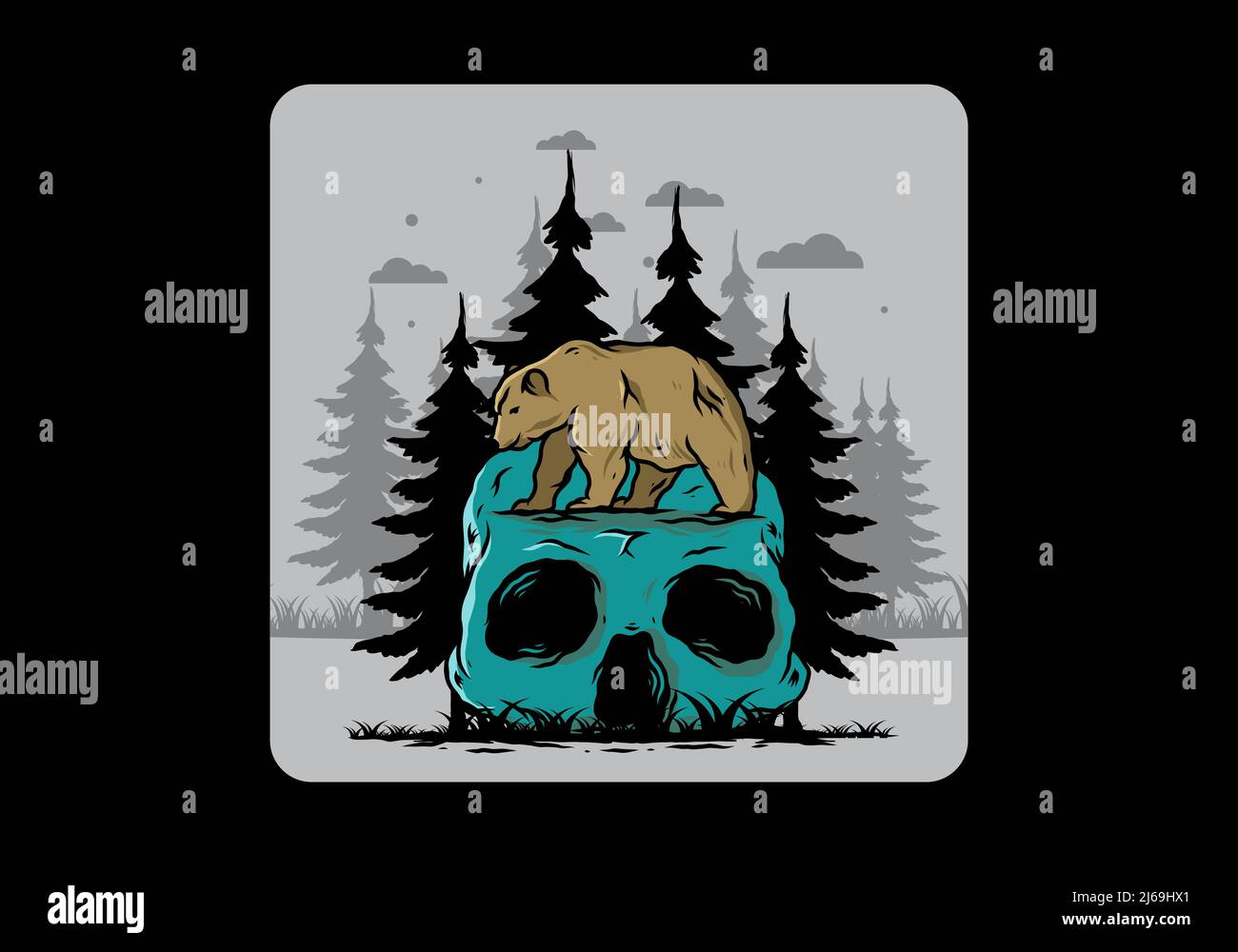 Bear skull sketch Stock Vector Images - Alamy