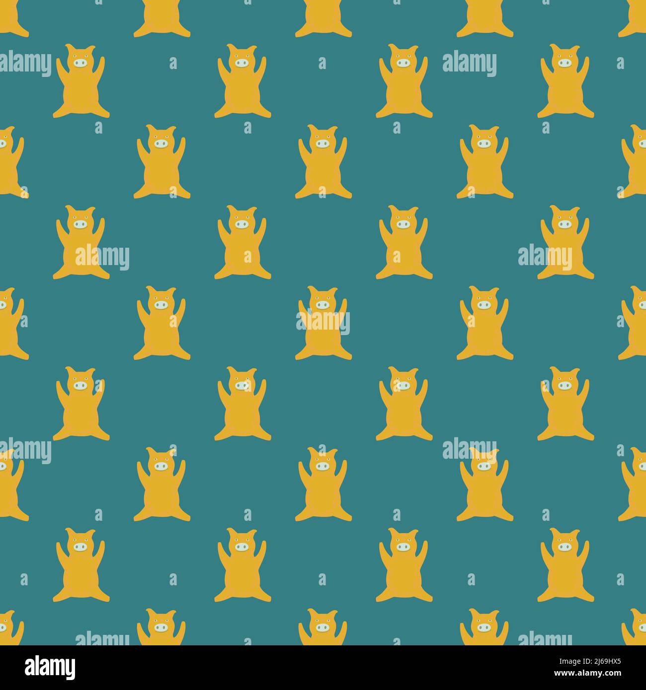 Seamless pattern cute pigs. Background of chubby piggy in doodle style ...