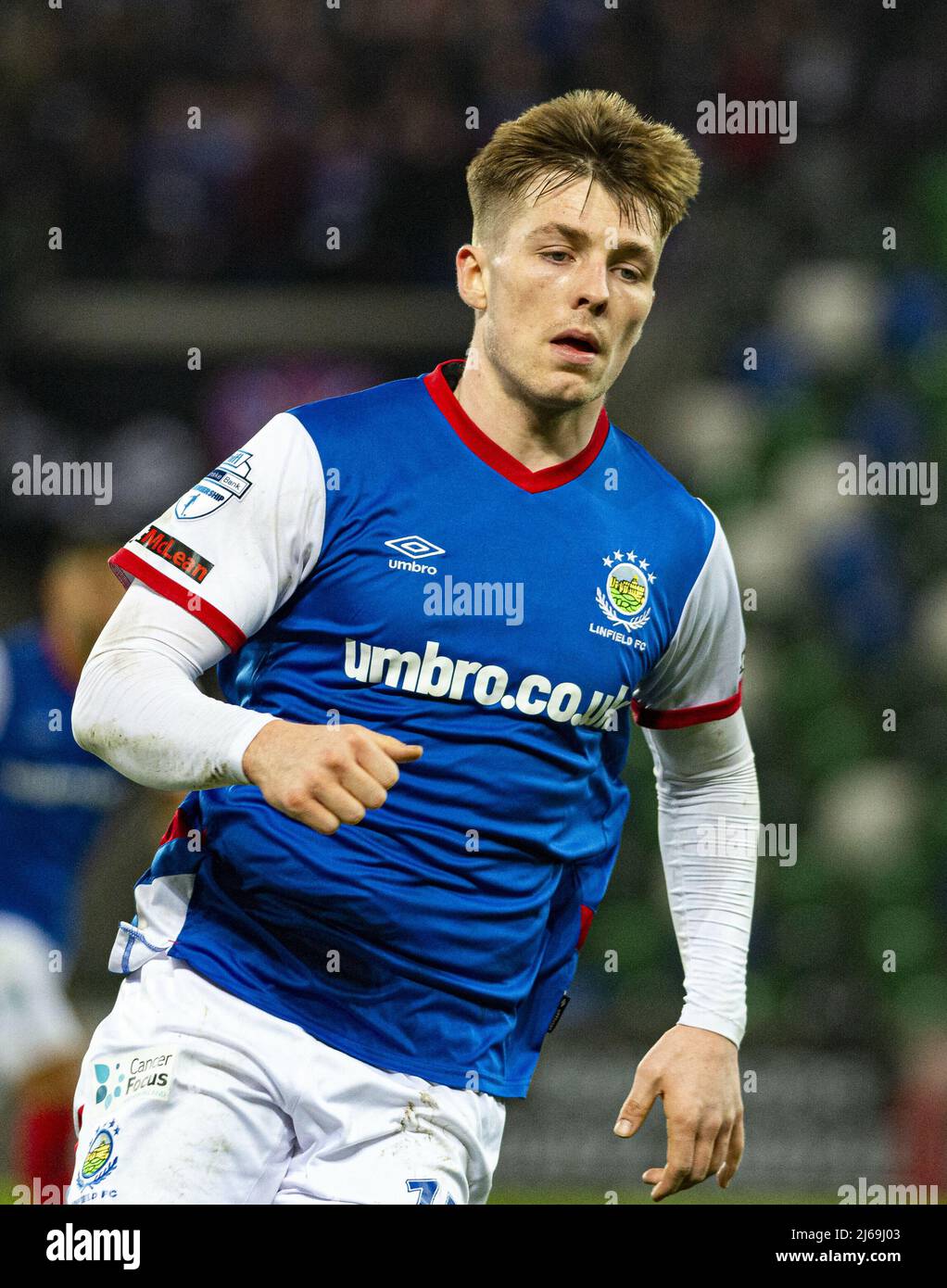 Linfield Football Club players applaud the fans prior to their final ...