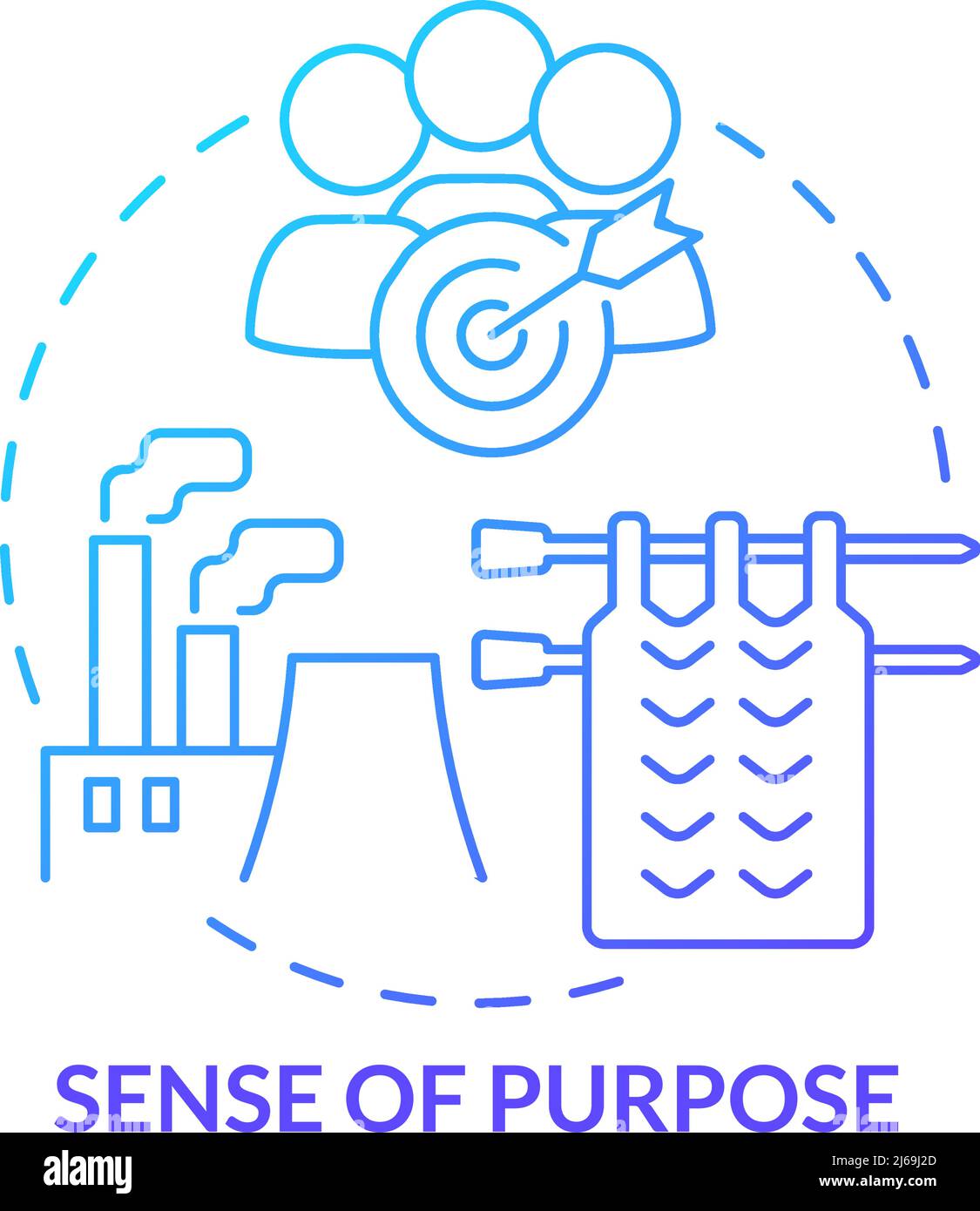 Sense of purpose blue gradient concept icon Stock Vector Image & Art ...