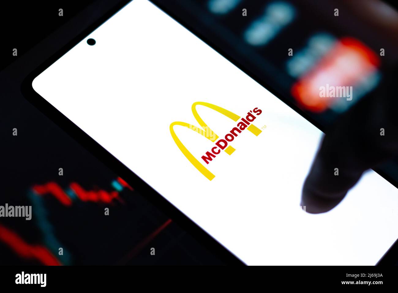 West Bangal, India - October 09, 2021 : McDonald's logo on phone screen ...