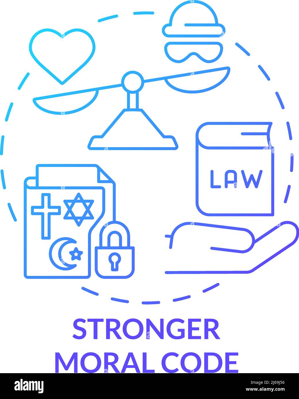Stronger moral code blue gradient concept icon Stock Vector Image & Art ...