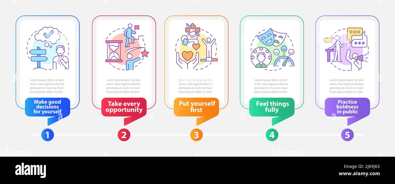 Approaches to self love rectangle infographic template Stock Vector ...