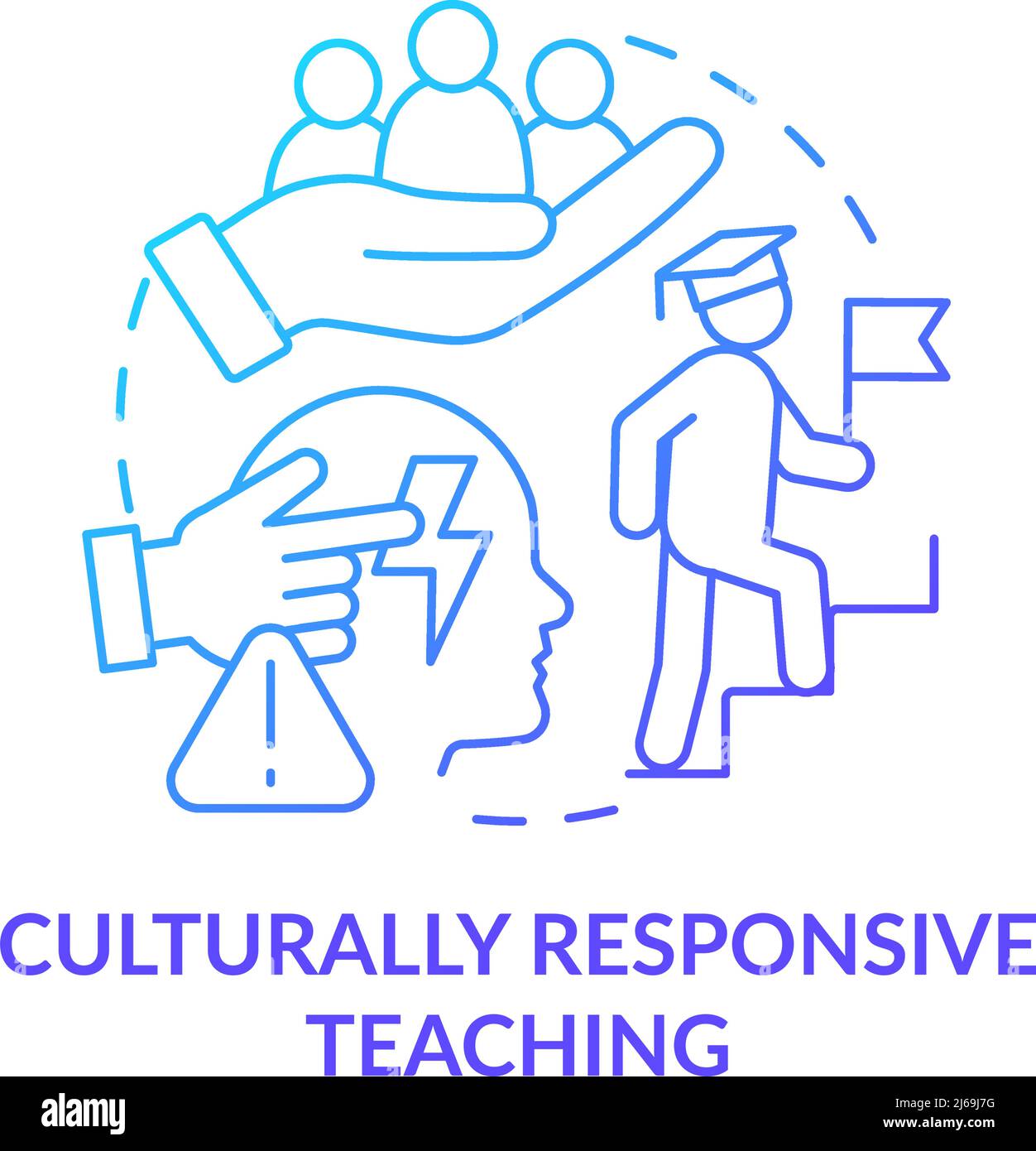 Culturally responsive teaching blue gradient concept icon Stock Vector ...