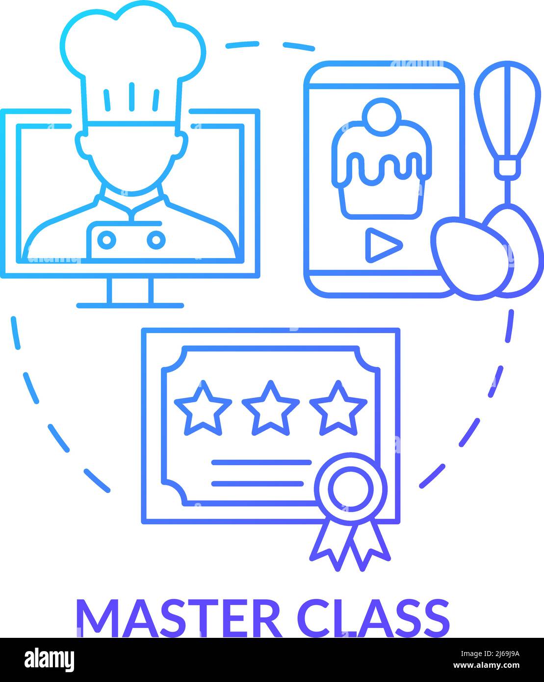 Master class blue gradient concept icon Stock Vector Image & Art - Alamy