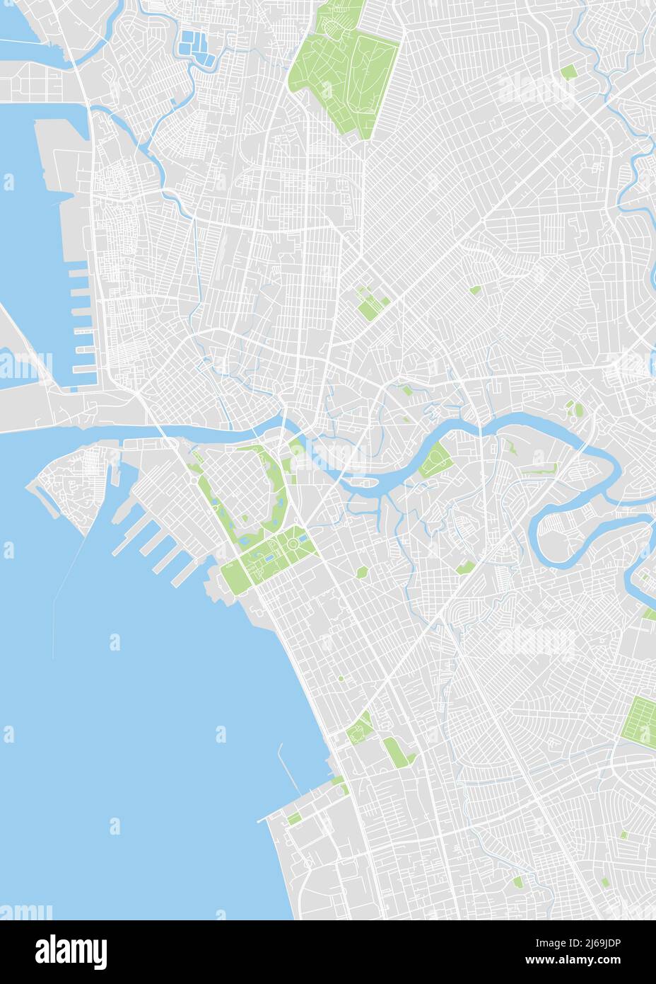 City map Manila, color detailed plan, vector illustration Stock Vector ...