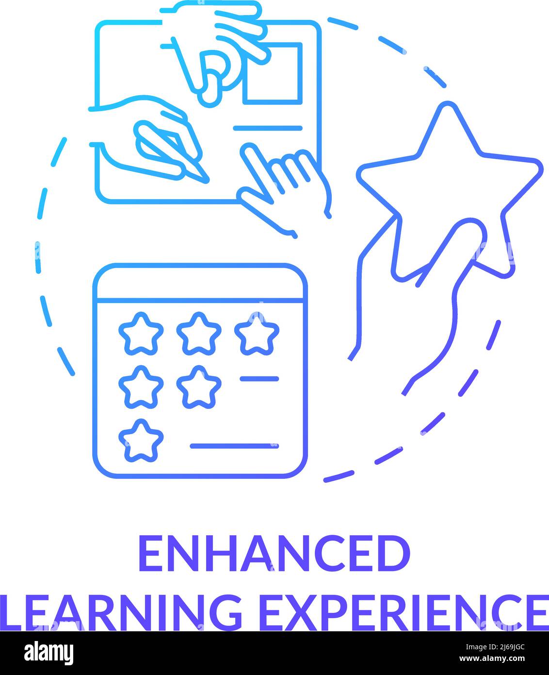 Enhanced learning experience blue gradient concept icon Stock Vector ...