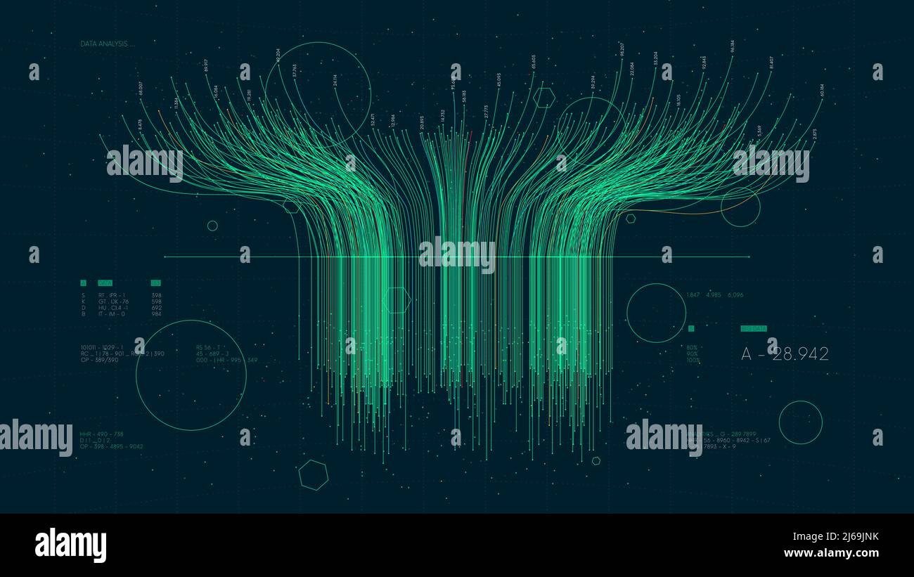 Futuristic technology big data sorting, information artificial neural ...