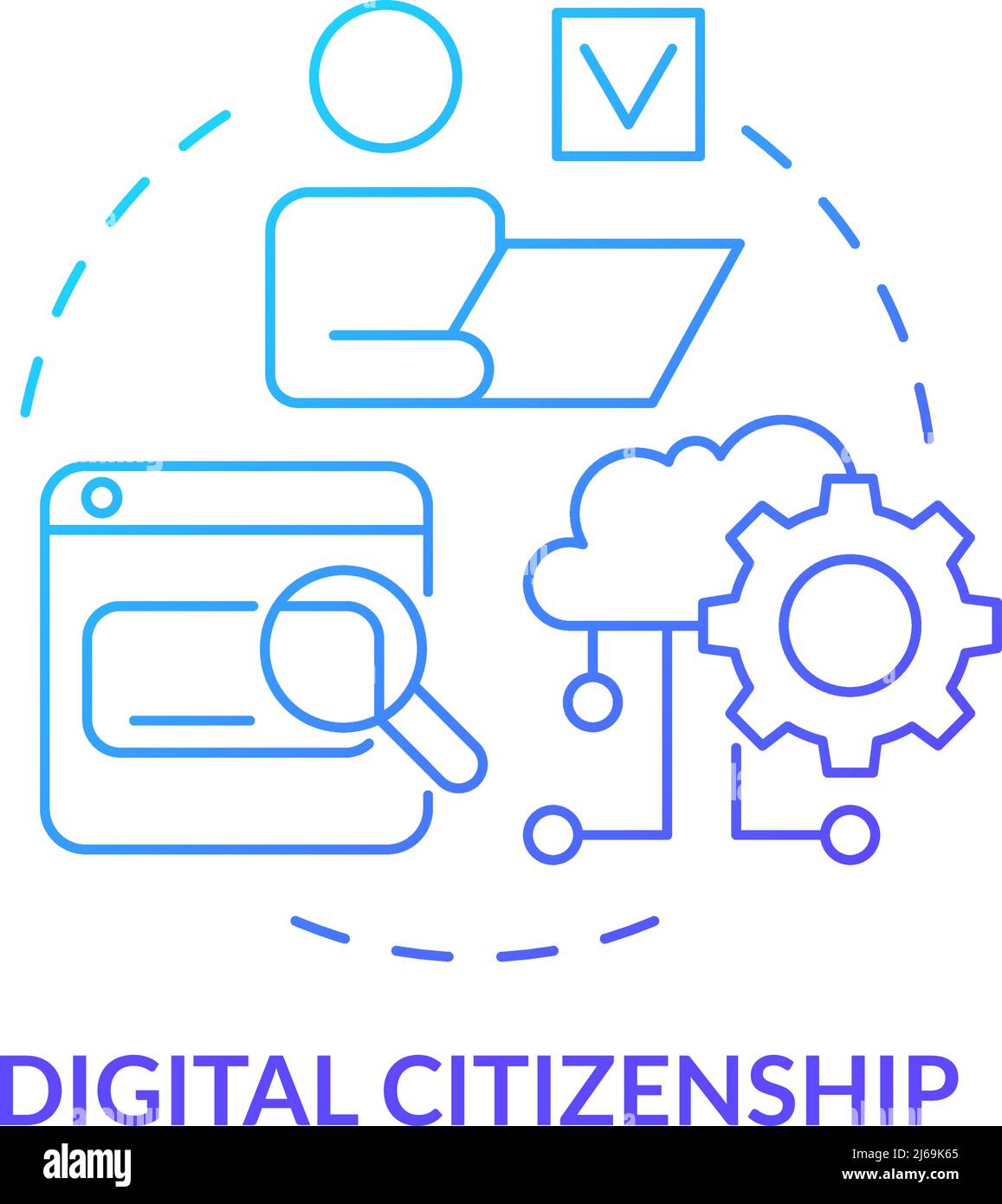 Digital citizenship blue gradient concept icon Stock Vector Image & Art ...