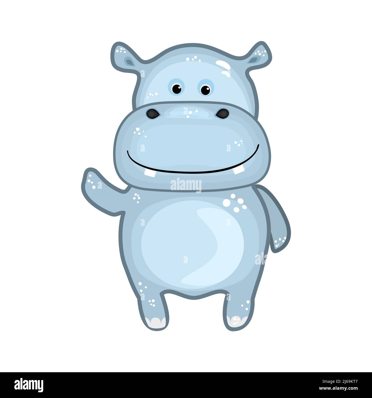 Hippopotamus isolated on white background. Cartoon hippo. Behemoth ...