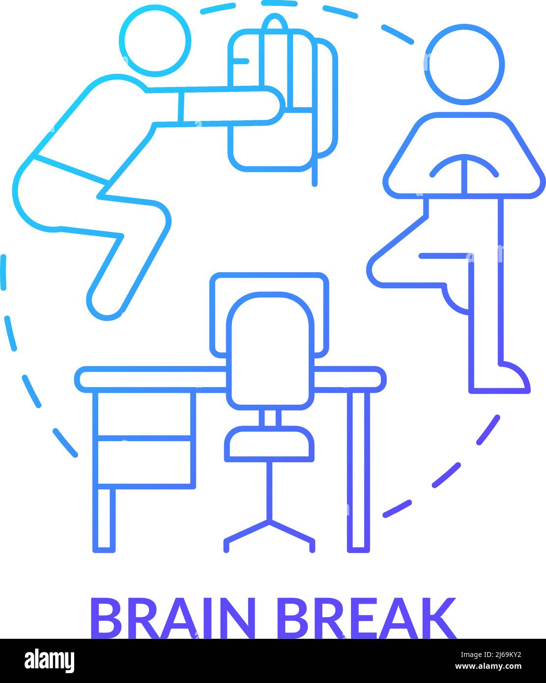 Brain break blue gradient concept icon Stock Vector Image & Art - Alamy