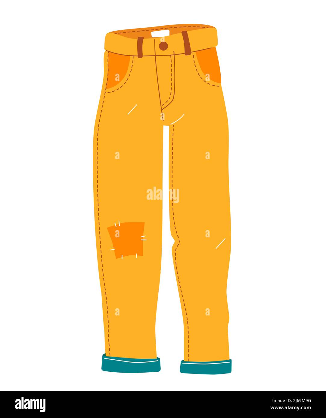 Old pants - modern flat design single isolated object Stock Vector ...