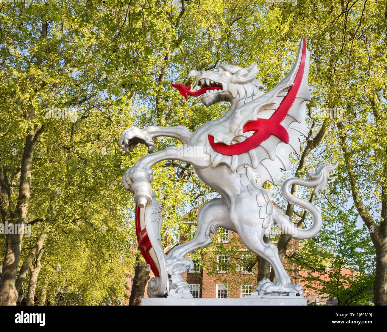 The heraldic dragon of the City of London in sculptural form on the ...