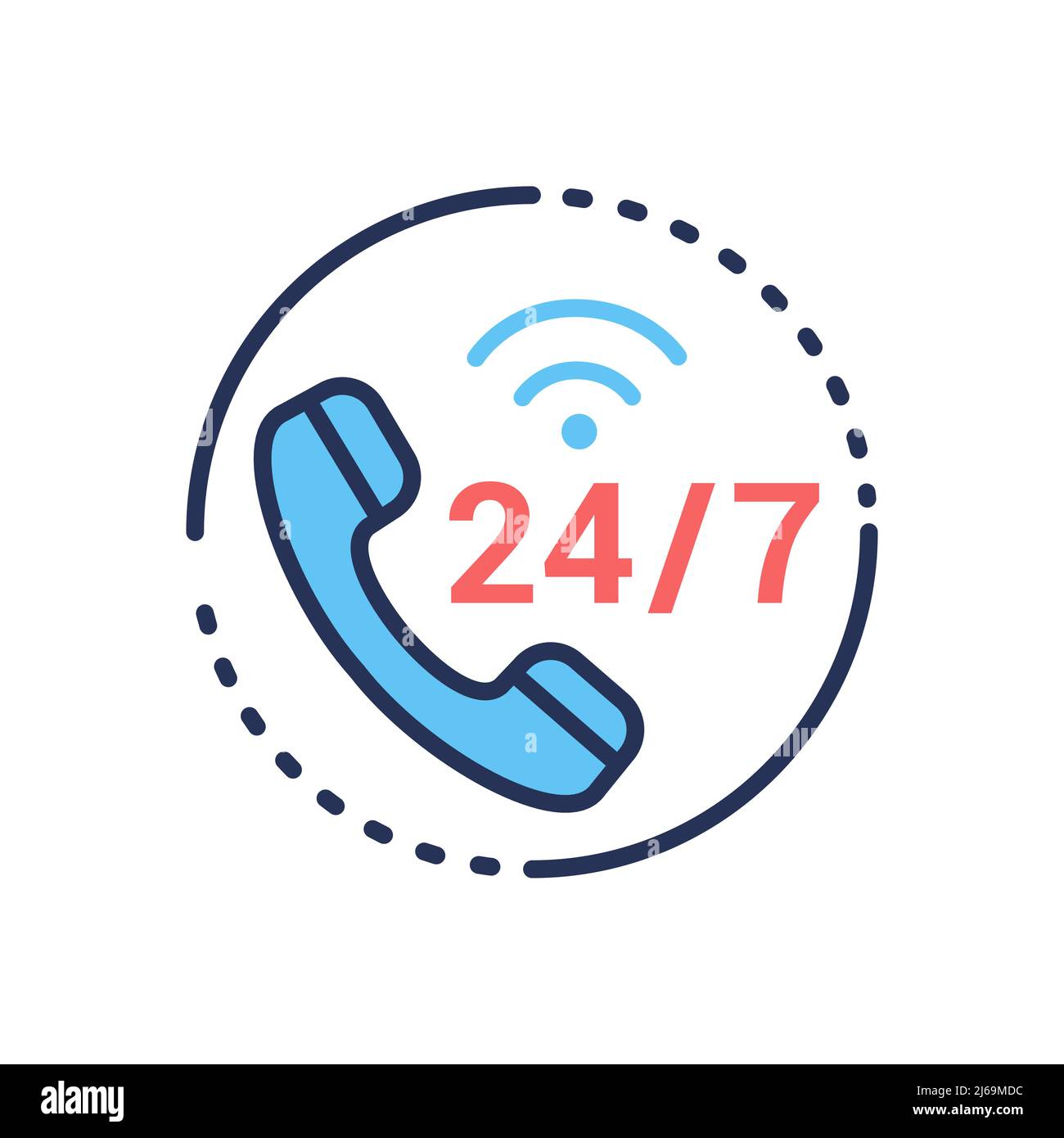 Support service - vector line design single isolated icon Stock Vector ...